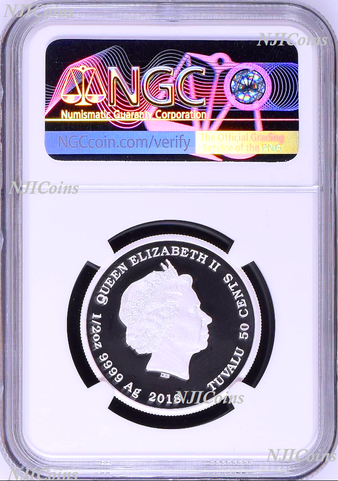 2018 TUVALU Looney Tunes DAFFY DUCK Silver Proof NGC PF70 Half Dollar ...
