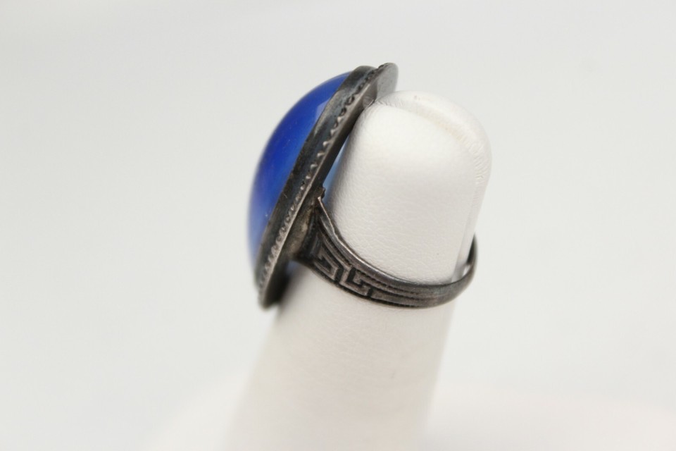 Sterling Silver Blue Stone Fashion Ring Sz 4 | eBay