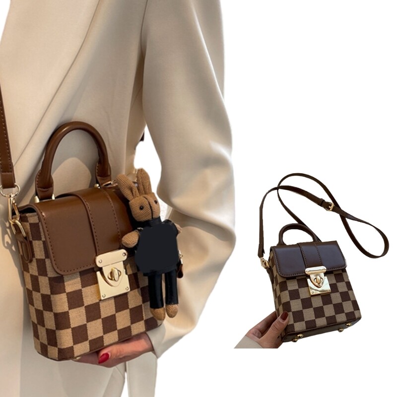 Trendy Grid Patterned Handbag Versatile & Convenient Bag for Various ...