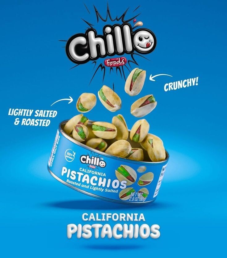 Pistachios California Roasted & Lightly Salted (Pack of 4 Cans) Chillo ...