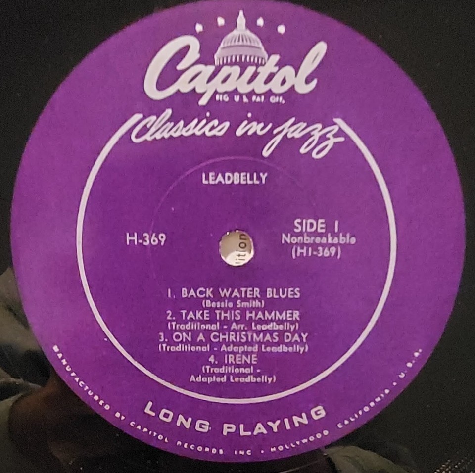 LEADBELLY 10" CLASSICS IN JAZZ CAPITOL FOLK BLUES 1953 | eBay