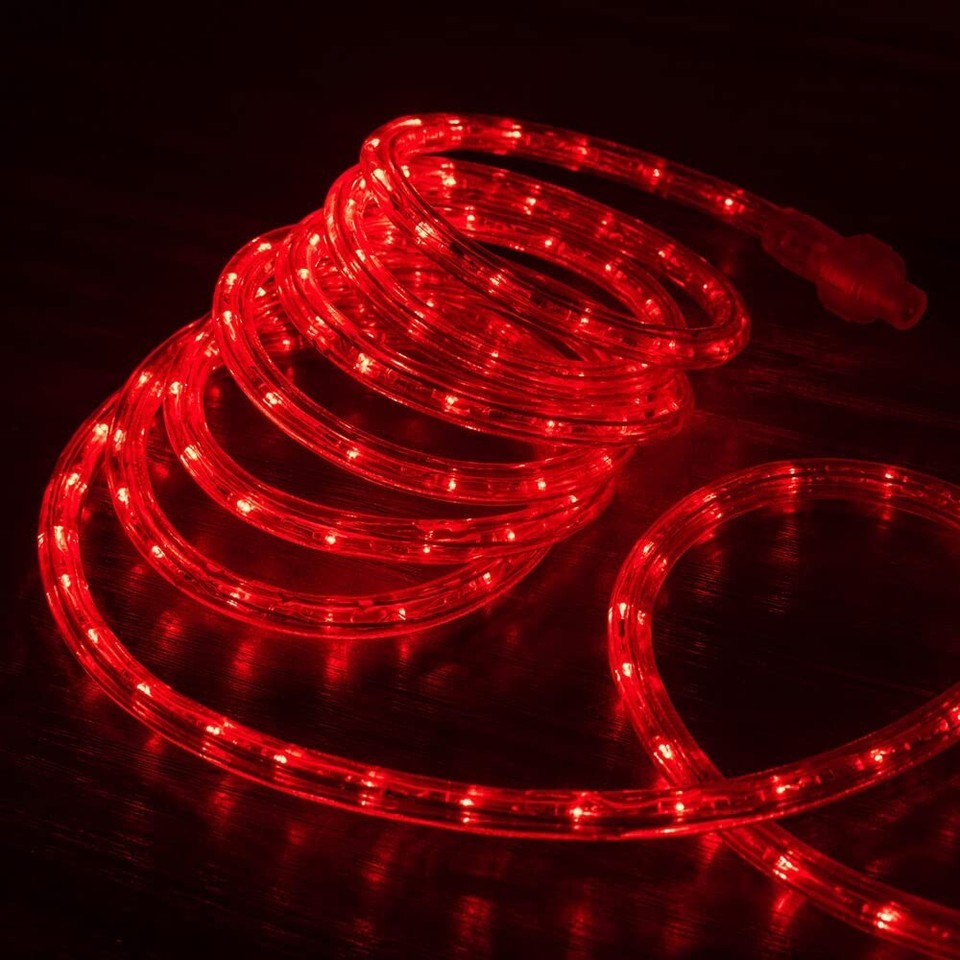 10' 20' 25' 50' 100' 150ft Outdoor LED Rope Light Water-Resistant ...