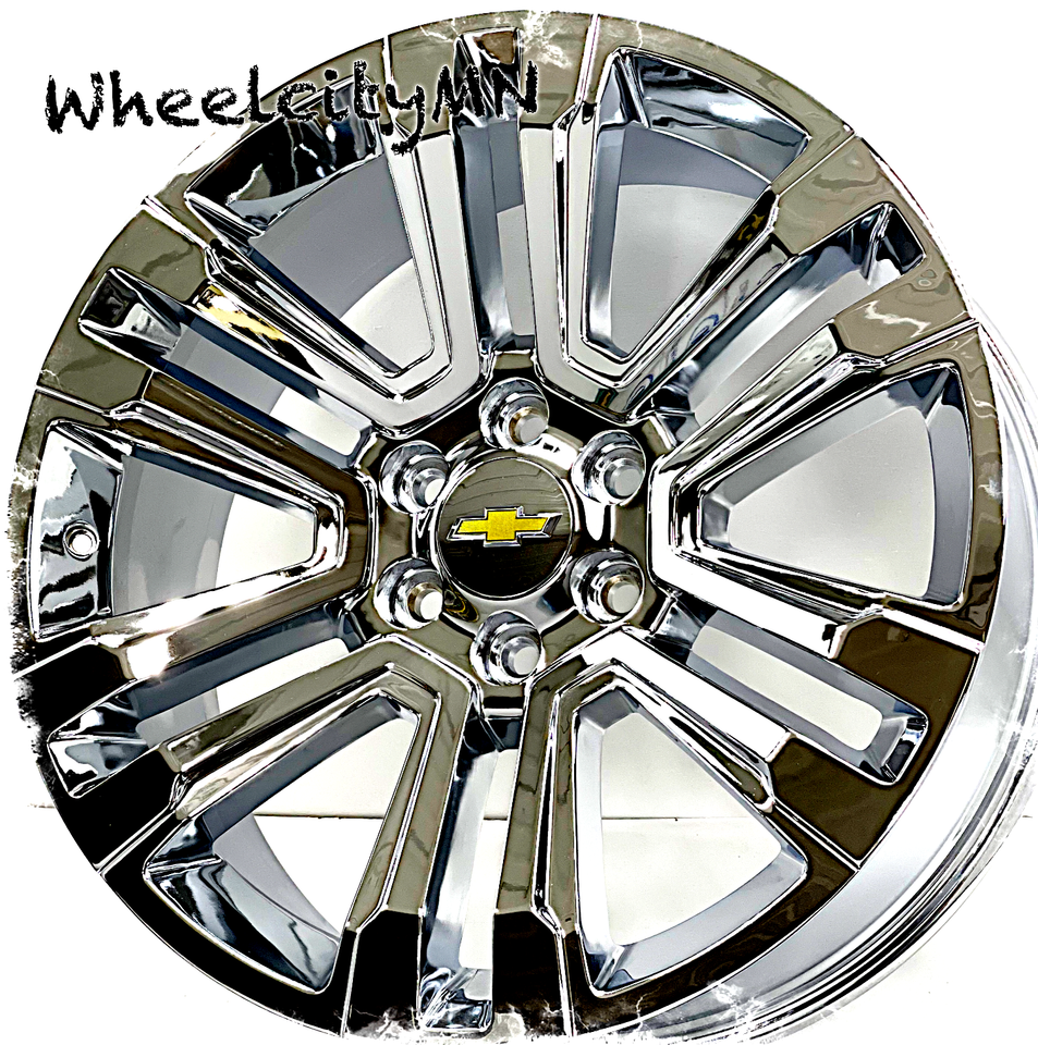 20" chrome 5822 OE replica 23217243 wheels fits 2025 Chevy Silverado ...