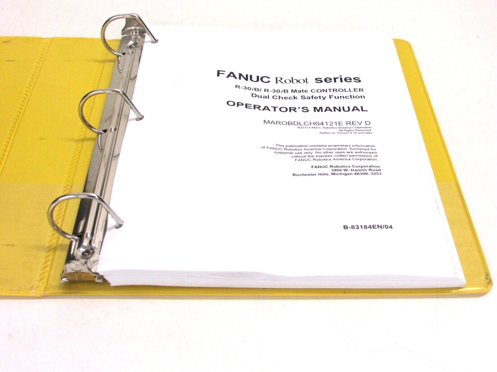 FANUC R-30iA R-30iB MATE CONTROLLER DUAL CHECK SAFETY FUNCTION OPERATOR ...