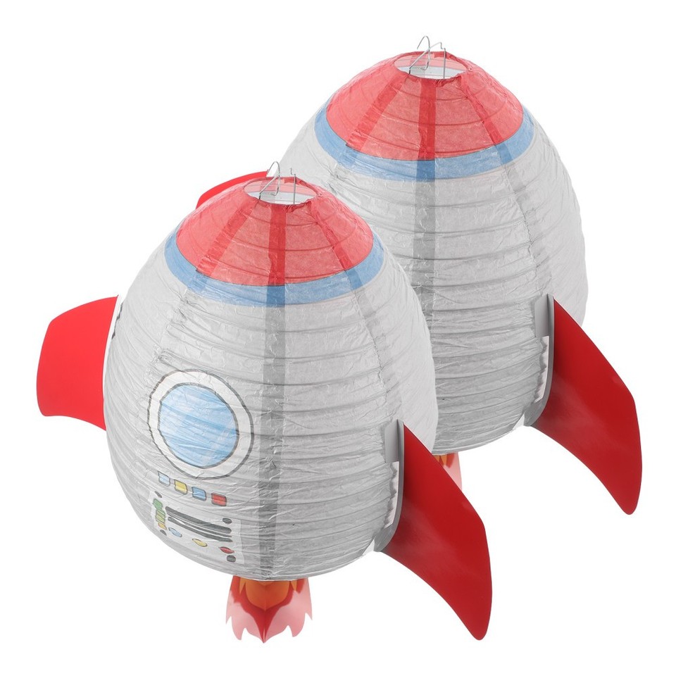 2 Pcs Party Decorations Space Theme Rocket Shape Paper Lantern | eBay ...