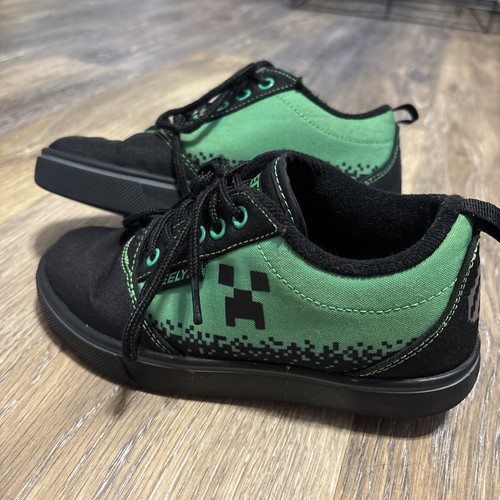 Heelys Pro20 Minecraft Shoes Kid Youth Size 1 Black Green Wheel Skate ...
