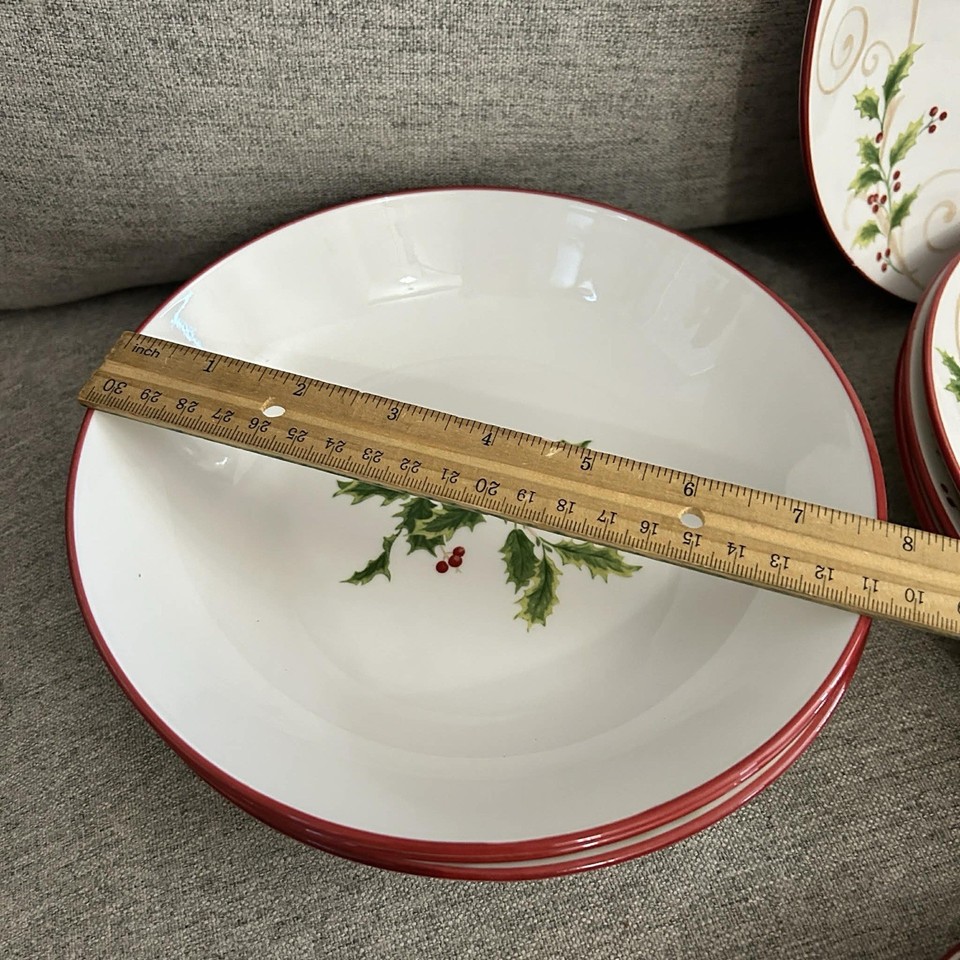 NEW Lenox Holiday Holly Scroll 12pc Set Dinnerware, Service for 4 | eBay