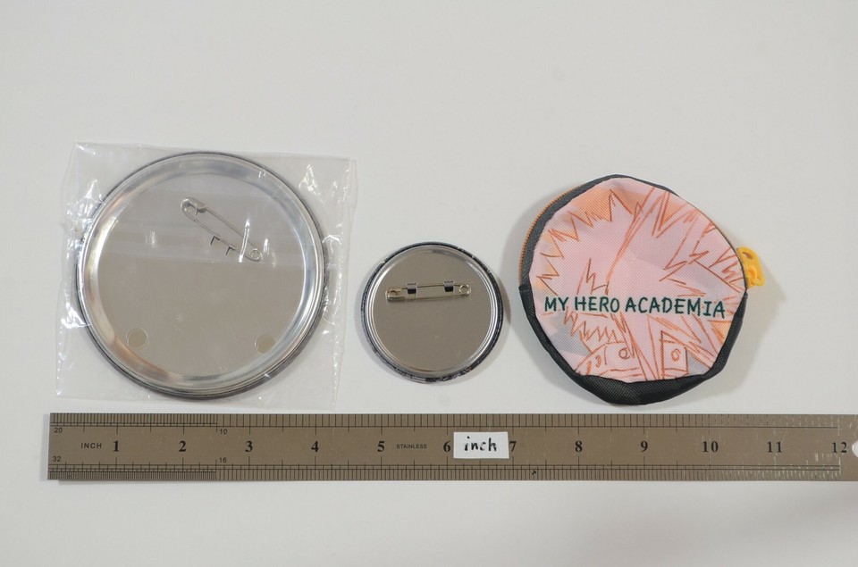 My Hero Academia Katsuki Bakugo Set of Pin button badge, Mini Pouch ...