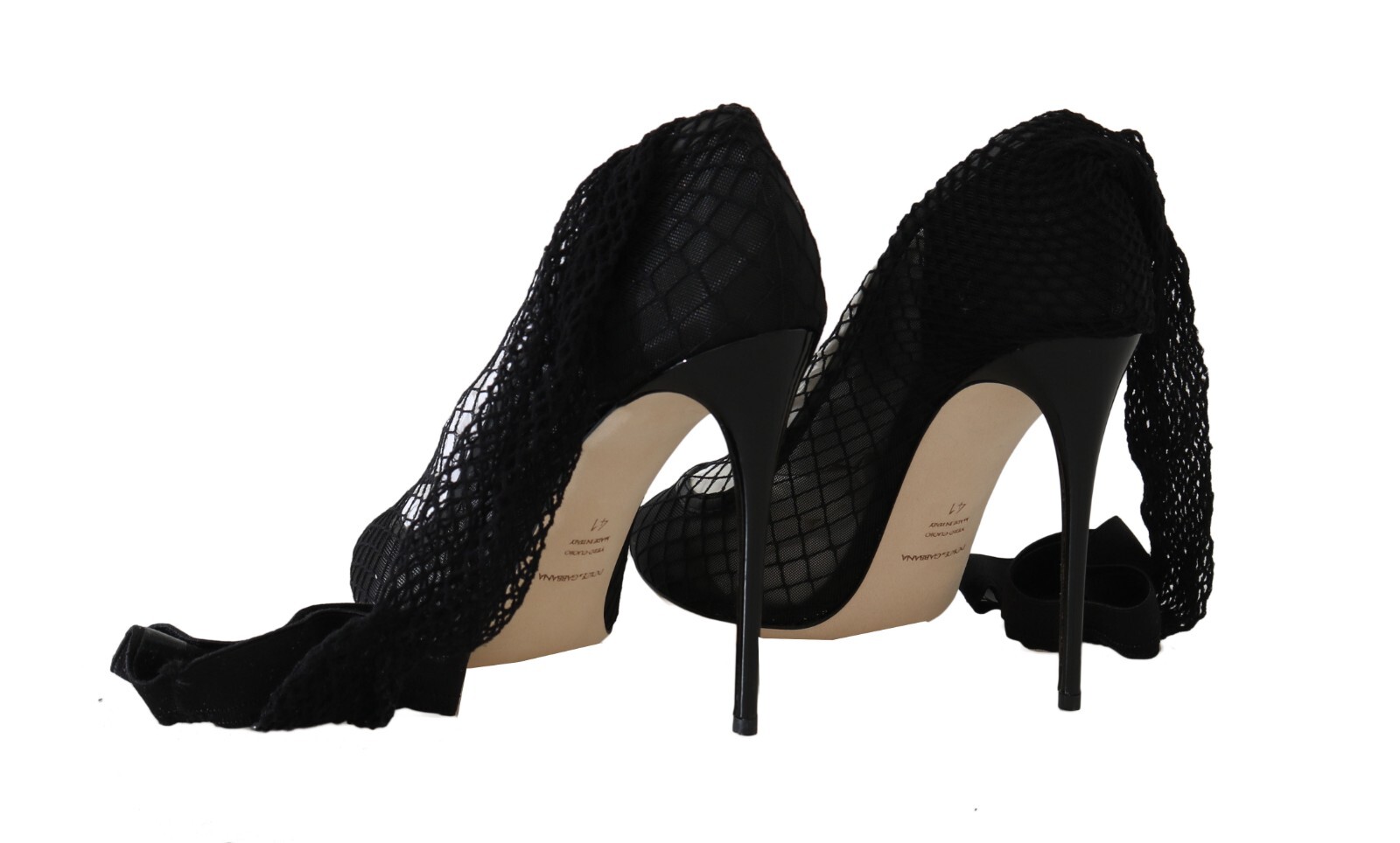 Dolce&Gabbana Women Black Pumps Synthetic Netted Sock High Heel Shoes ...