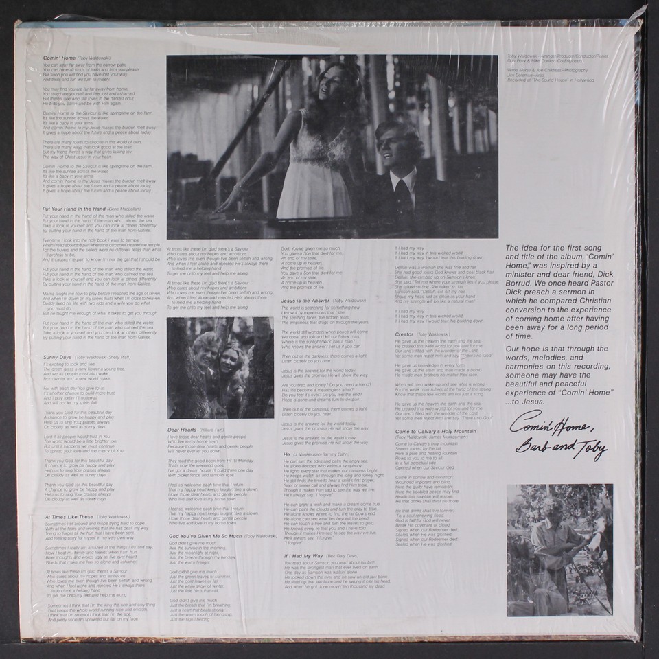 BARB & TOBY WALDOWSKI: comin' home WALDOWSKI 12" LP 33 RPM | eBay
