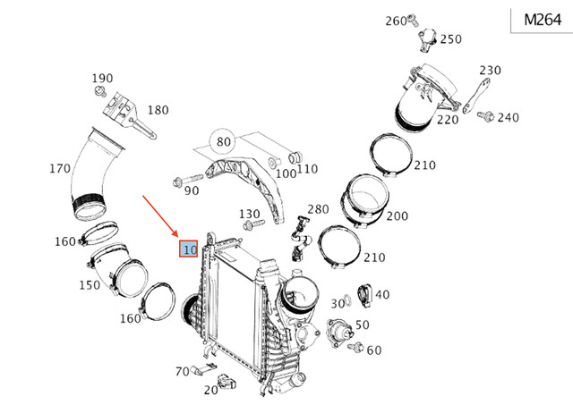 2019-2021 MERCEDES BENZ C300 Charge Air Cooler Intercooler A2640905300 ...