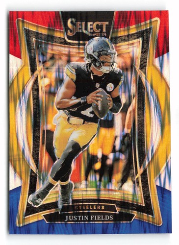 2024 Panini Select #74 Justin Fields Red & Blue Prizm Shock Pittsburgh ...