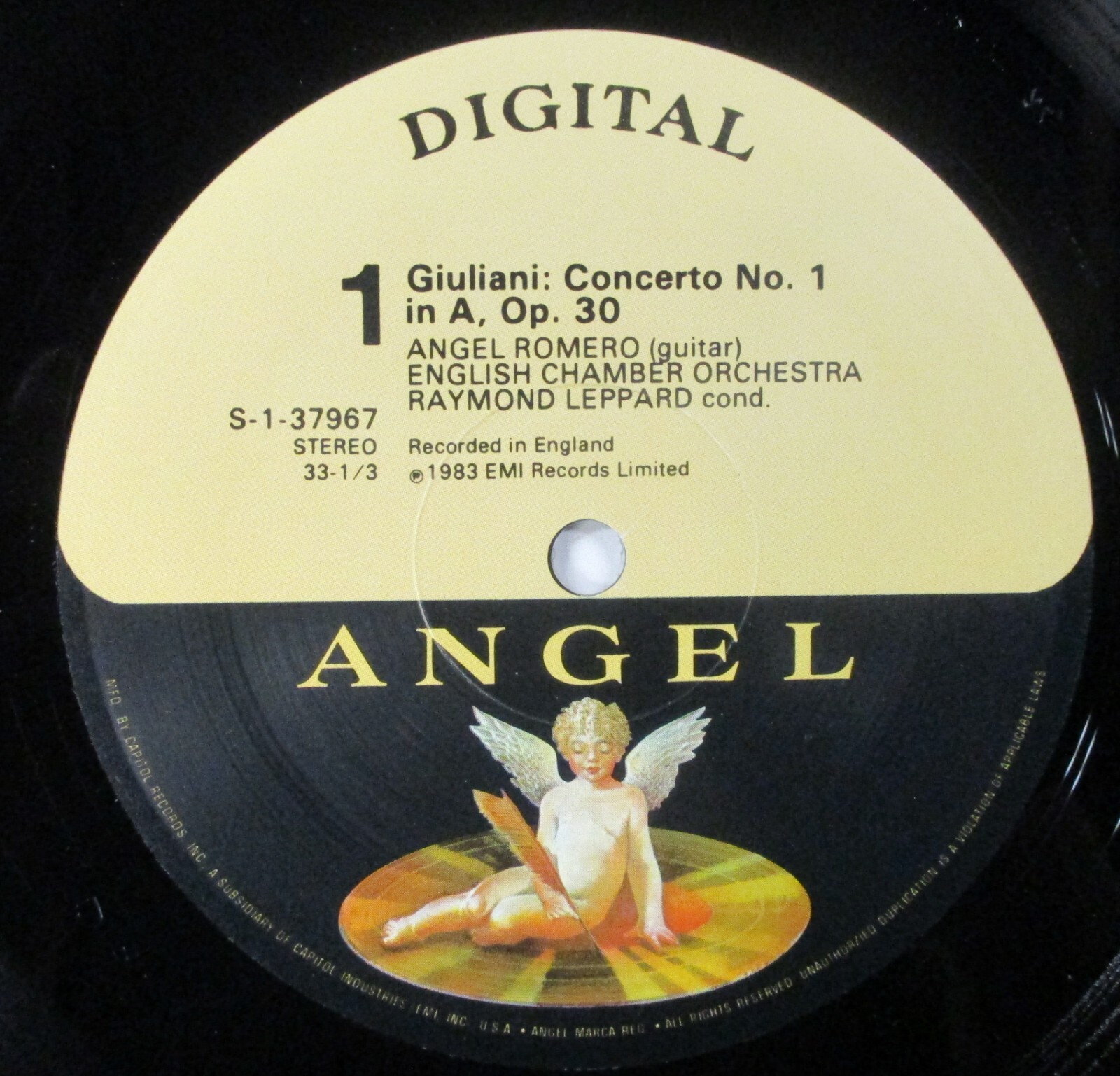 Giuliani: Guitar Concertos Nos. 1 & 3 LP (1983) Angel DS-37967 Angel ...