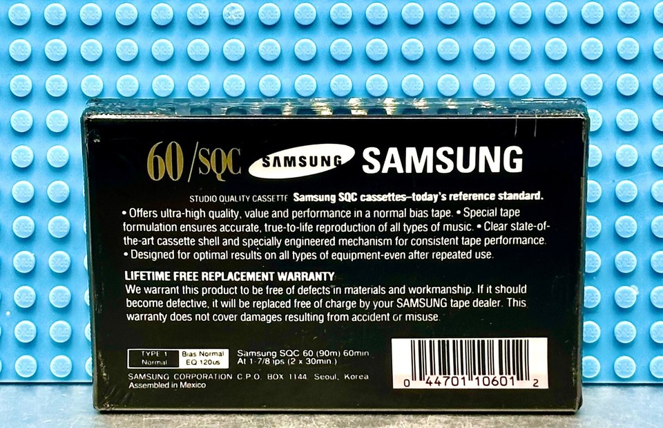 SAMSUNG SQC 60 TYPE I BLANK CASSETTE TAPE (1) (SEALED) | eBay