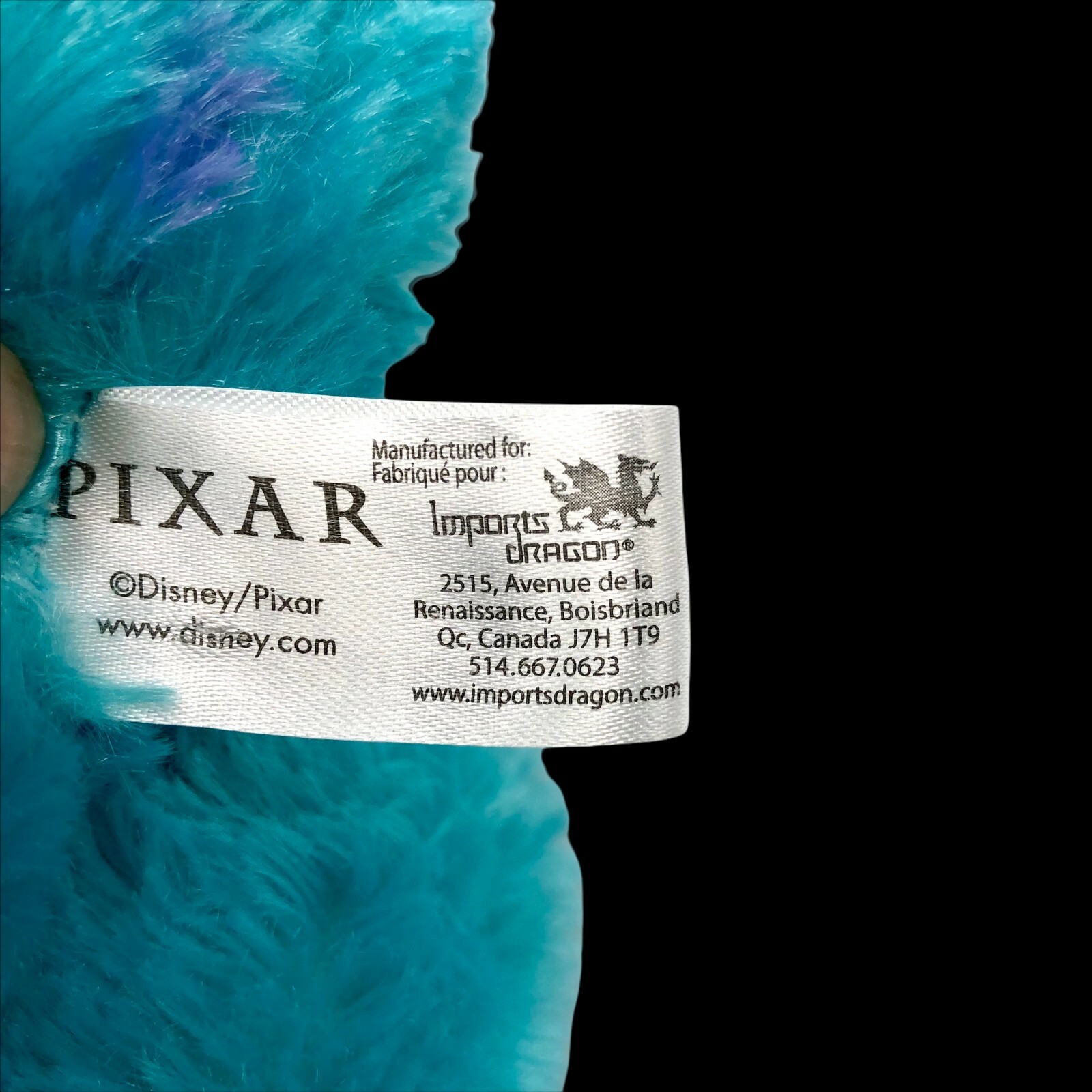 Disney Pixar Sulley Monsters Inc Plush Stuffed Animal 16" Blue Fuzzy ...
