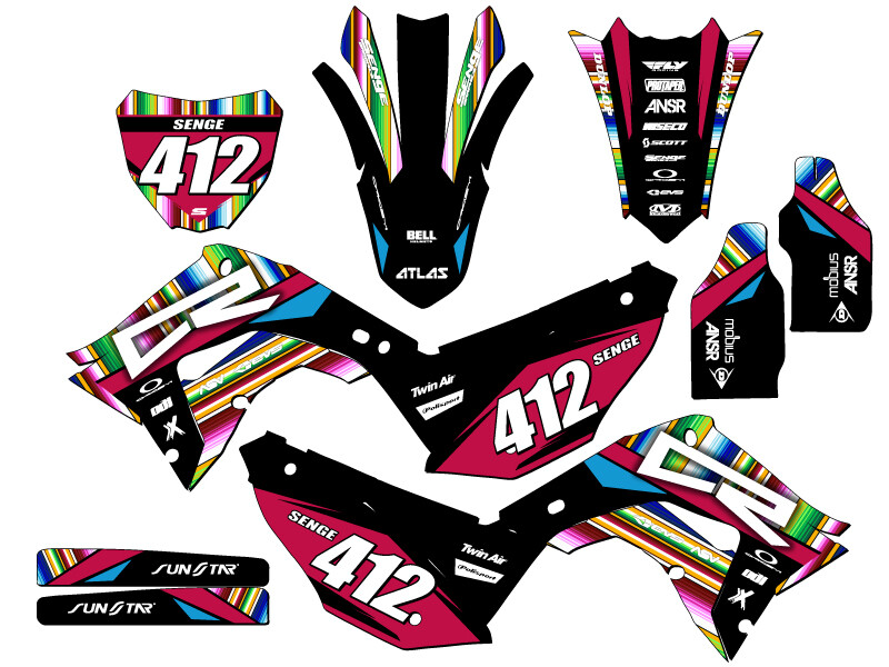 2002-2012 fits POLISPORT RESTYLE CR 250 R SERAPE Black Senge Graphics ...