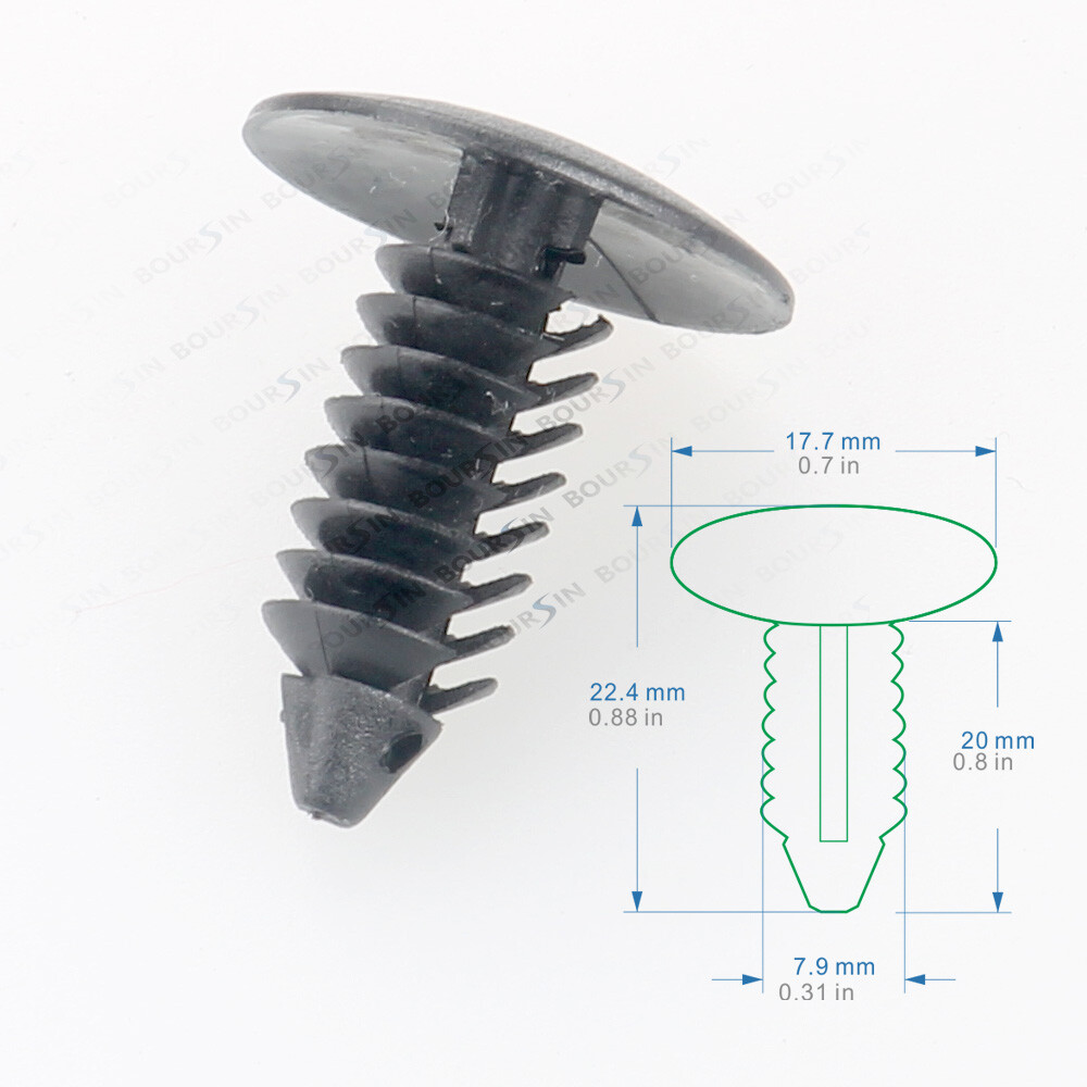 50x Bumper Fastener Rivet Clips Fender Shield Retainer Push Pin For ...