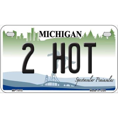 2 Hot Michigan Metal Motorcycle License Plate Tag Sign Car Truck Wall ...