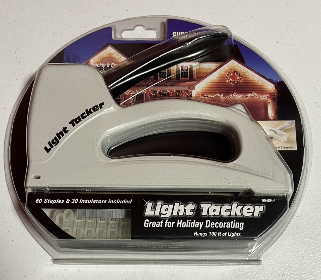 SUREBONDER 5540HOL Chrome Jam-resistant Holiday Light Tacker Staple Gun ...