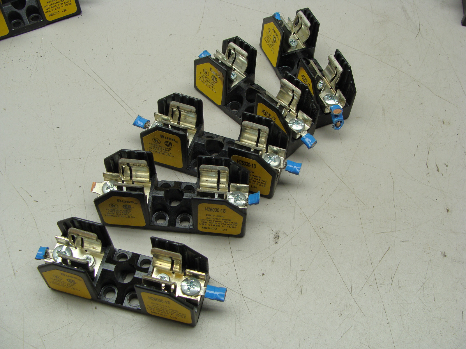 LOT OF 5 BUSS FUSE HOLDERS H25030-1S 250V 30A USES CLASS H FUSE | eBay