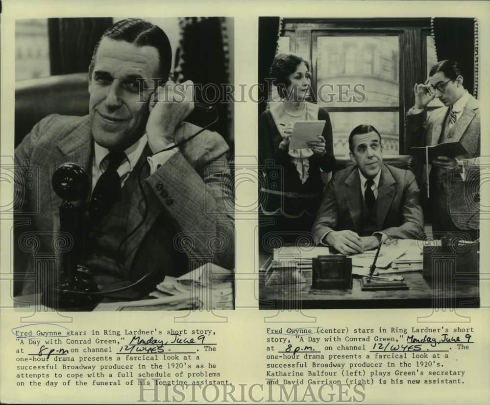 1980 Press Photo Actor Fred Gwynne in "A Day with Conrad Green ...