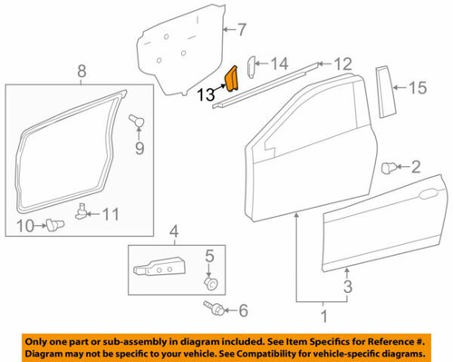 75752-52030 Toyota Moulding, front door window frame, front lh ...