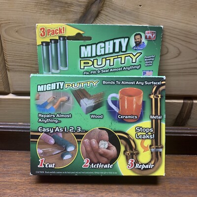 New MIGHTY PUTTY 3 Pack Bond & Repair Epoxy Stick As Seen On TV Billy ...