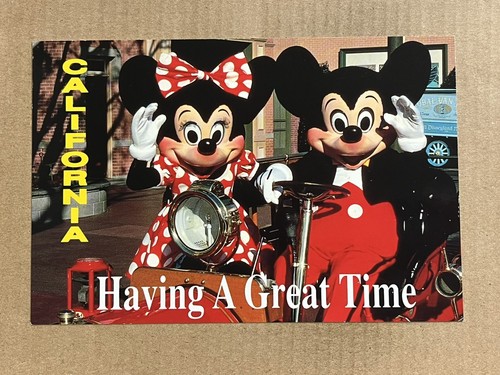Postcard California Disneyland Walt Disney Mickey Mouse Minnie Driving ...