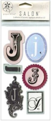 Monogram J, Dimensional scrapbook stickers - Paper Bliss 37346 | eBay