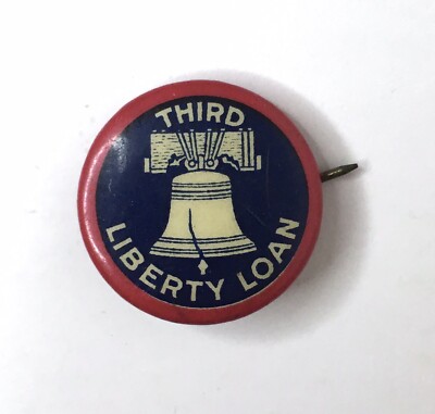 WW1 Third Liberty Loan Pinback Button Red White & Blue Liberty Bell ...