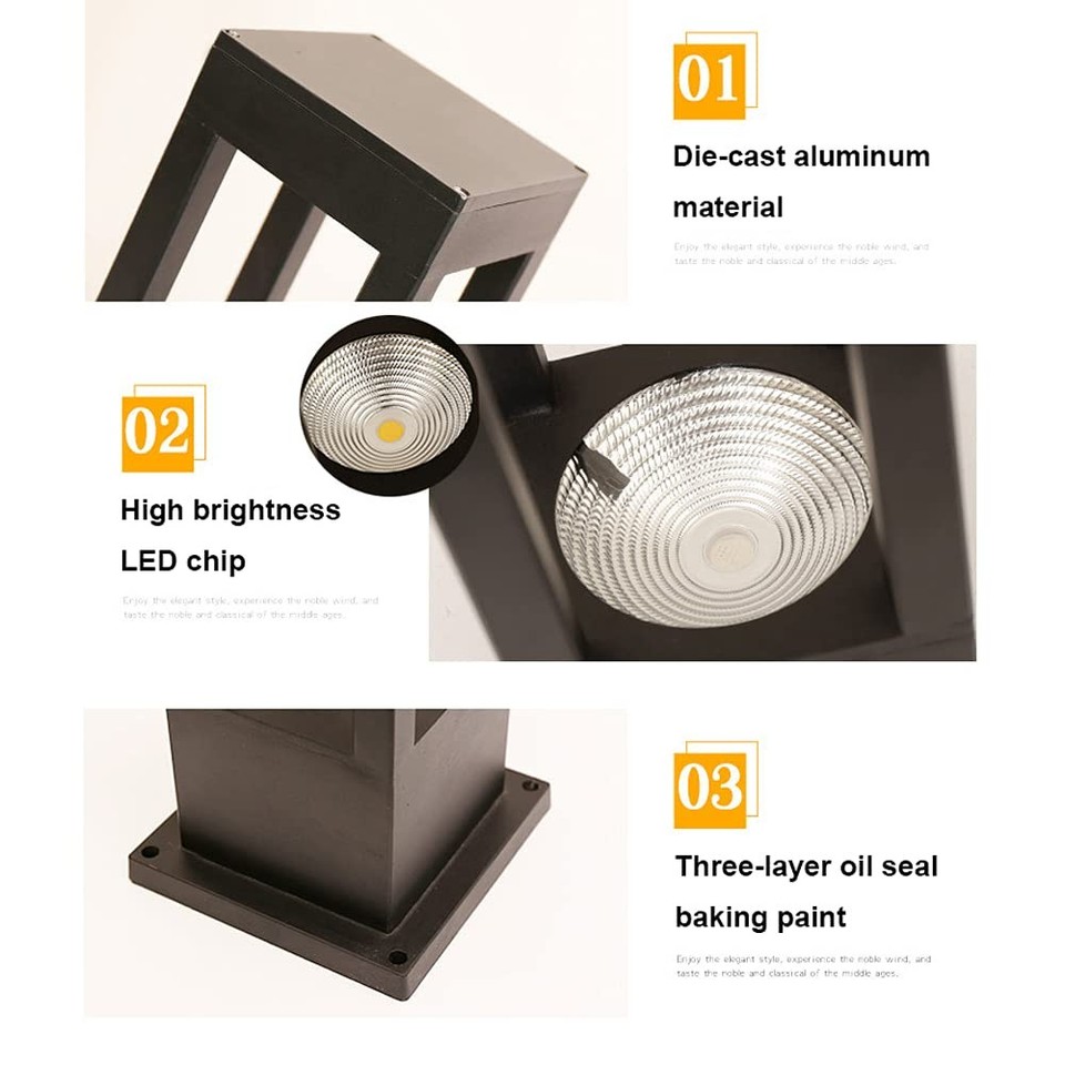 Modern Outdoor Post Light Fixture, LED Outdoor Column Lights with ...