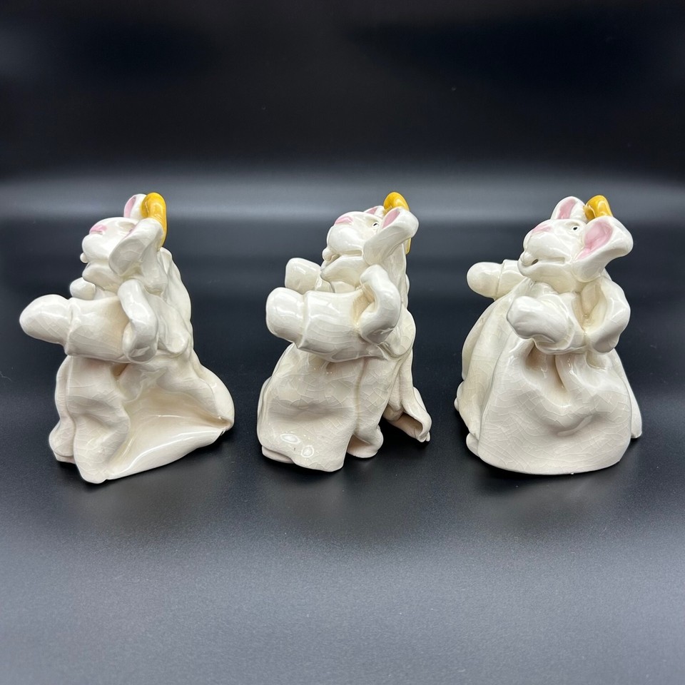 Robin Russell Ceramics Angel Bunny Choir Set of 3 | eBay