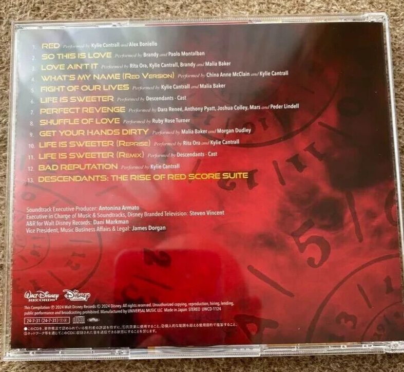 Disney plus Descendants Rise of Red Original Soundtrack CD Universal ...