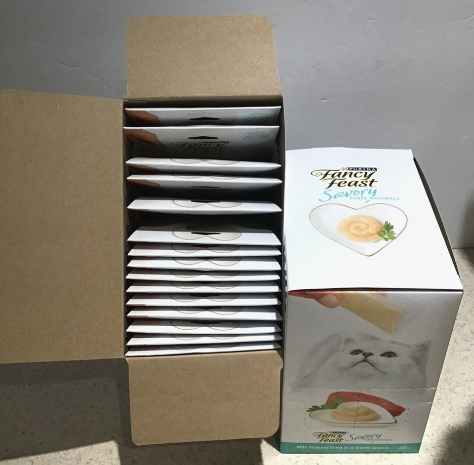 Purina Fancy Feast Savory Puree Naturals Tuna Demi-Glace 30 Pack Cat ...