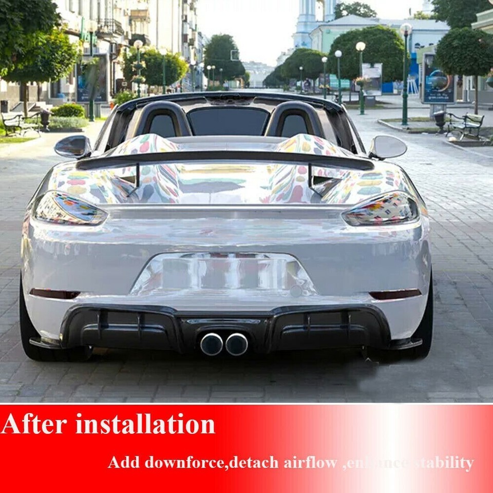 For Porsche 718 Boxster Cayman Spyder Rear Bumper Diffuser Lip Chin ...