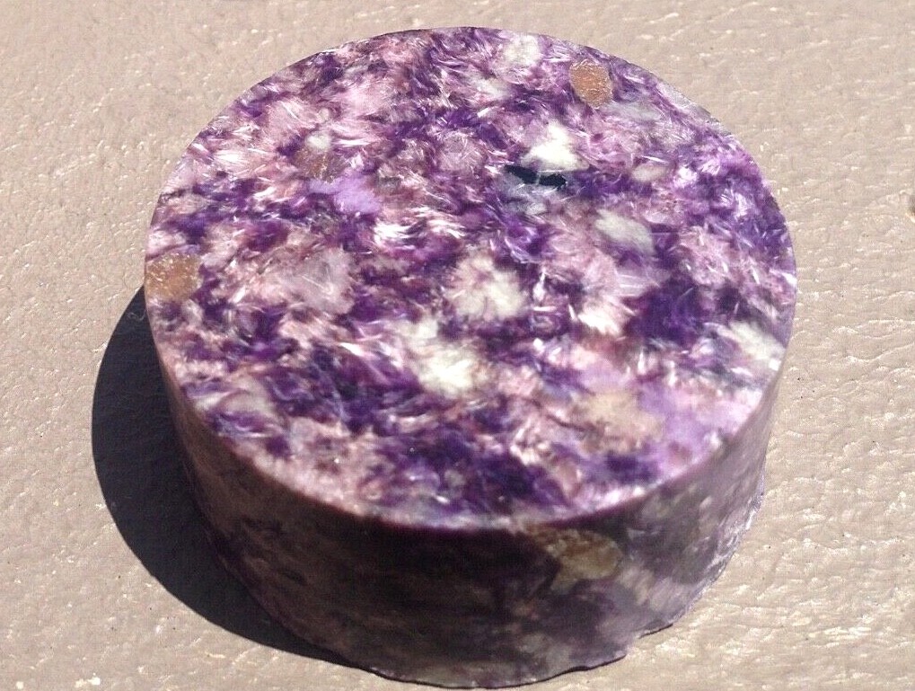 CHAROITE DISK CYLINDER "HOCKEY PUCK" SPIRITUALITY AND HARMONY 58 X 25 ...