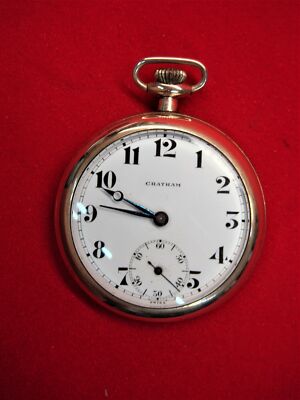 VINTAGE CHATHAM OPEN FACE POCKET WATCH W/ | eBay