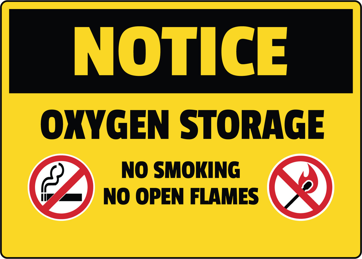 Oxygen Storage Signs