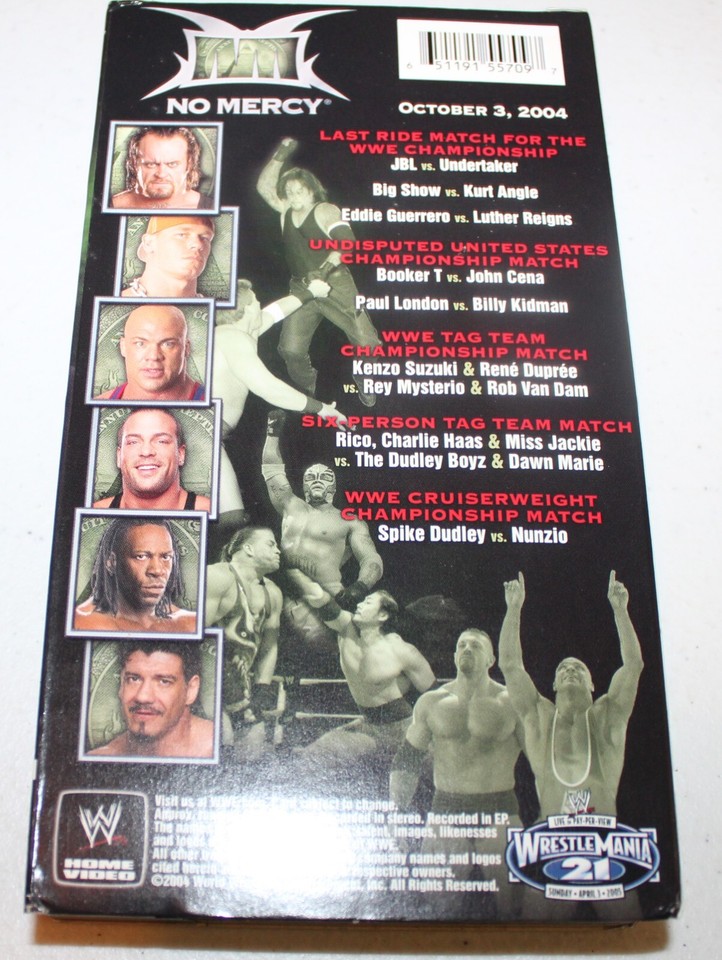 WWE No Mercy 2004 (VHS 2004) JBL, Undertaker, Big Show, Kurt Angle ...