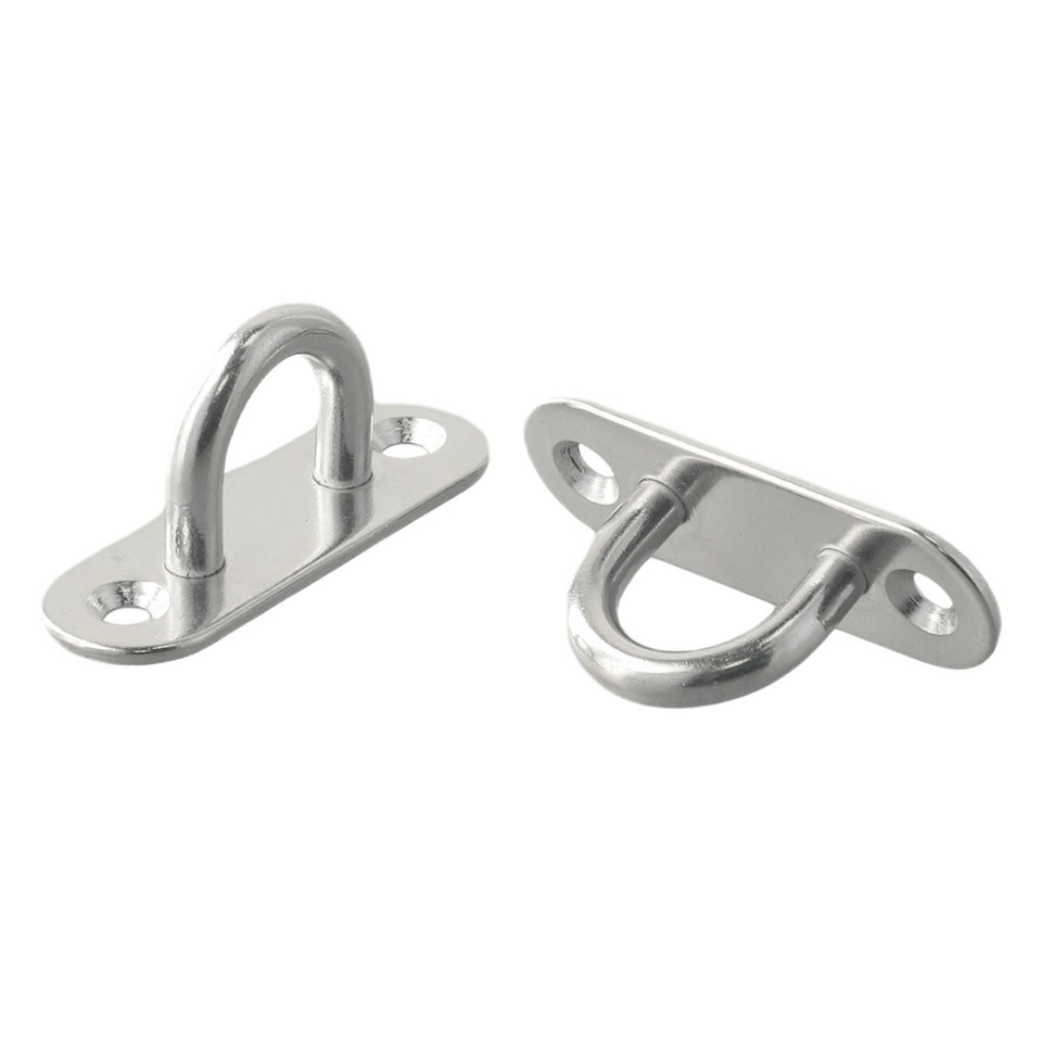 Hot New Oblong Eye Plate Pad Siver Stainless Steel Staple 2pcs Heavy ...