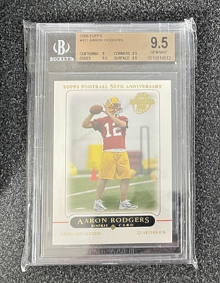 2005 Topps AARON RODGERS ROOKIE CARD BGS 9.5 Steelers Green Bay Packers ...