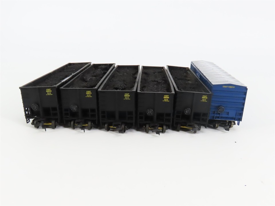 LOT of 6 HO Scale CSX Railway Bethgon Open Hoppers w/Custom Loads ...