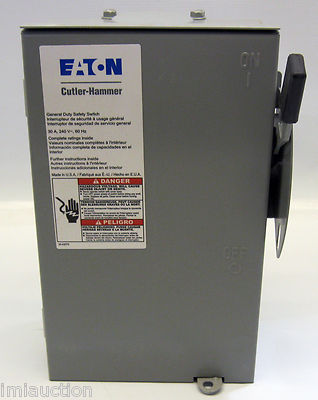 Eaton DG321URB Disconnect SWITCH GENERAL DUTY SAFETY 3 POLE 30A NEMA 3R ...