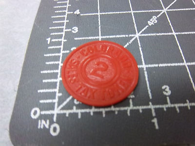 Vintage Colorado red plastic State Sales Tax Token Coin , 2 mill, fun ...