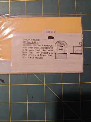HERALD KING DECALS, HO SCALE, L-481, UNION PACIFIC HOOD UNIT DIESEL | eBay