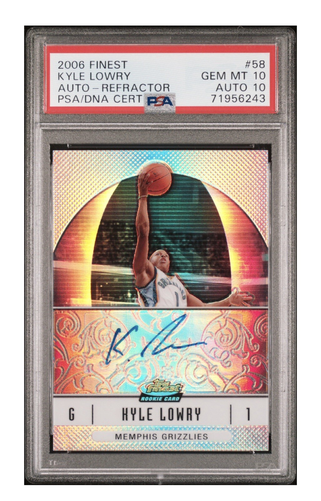 Kyle Lowry Autographed Signed 2006 Topps Finest Refractor #58 Rc Rookie ...