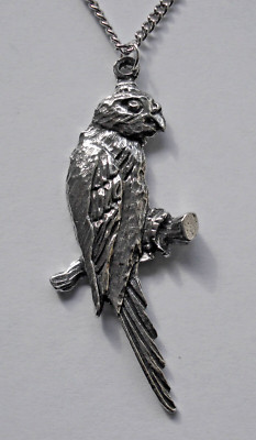 Chain Necklace #1157 Pewter PARROT (51mm x 21mm) BIRD Silver Tone ...