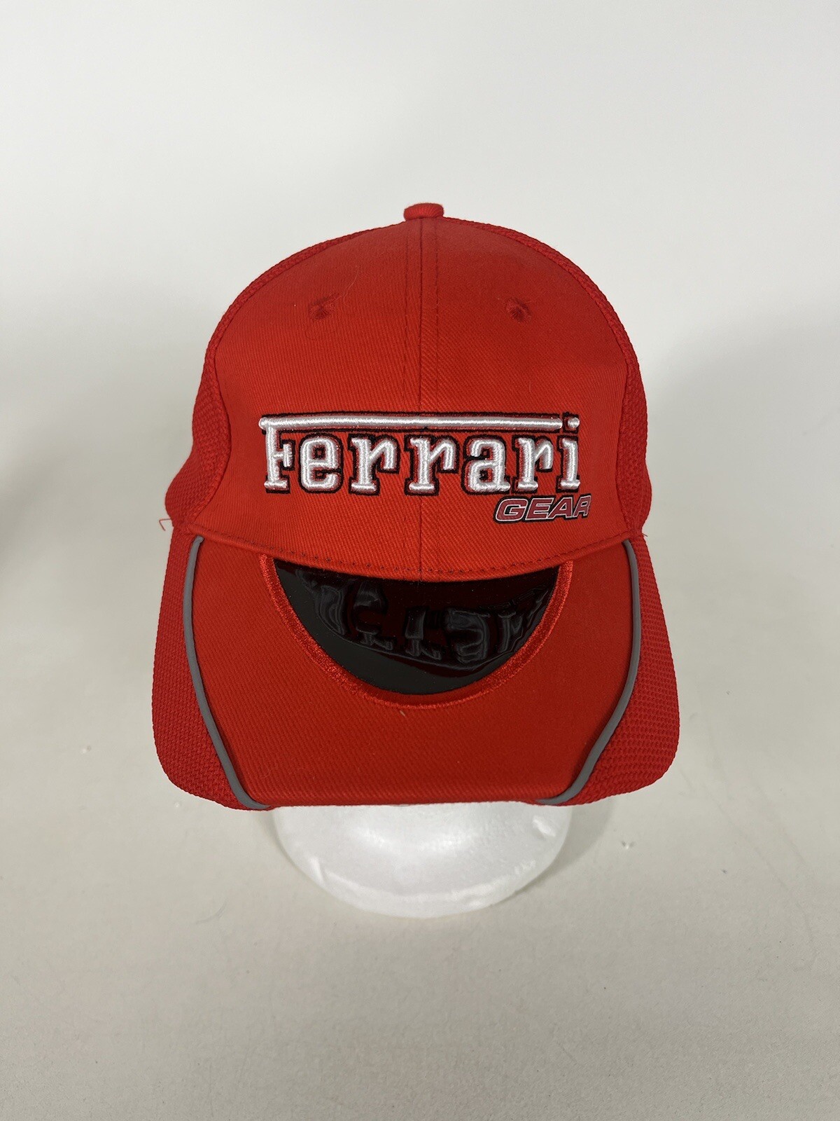 Ferrari Gear hat Adjustable Strapback Red Black Window Visor Cap 100% ...