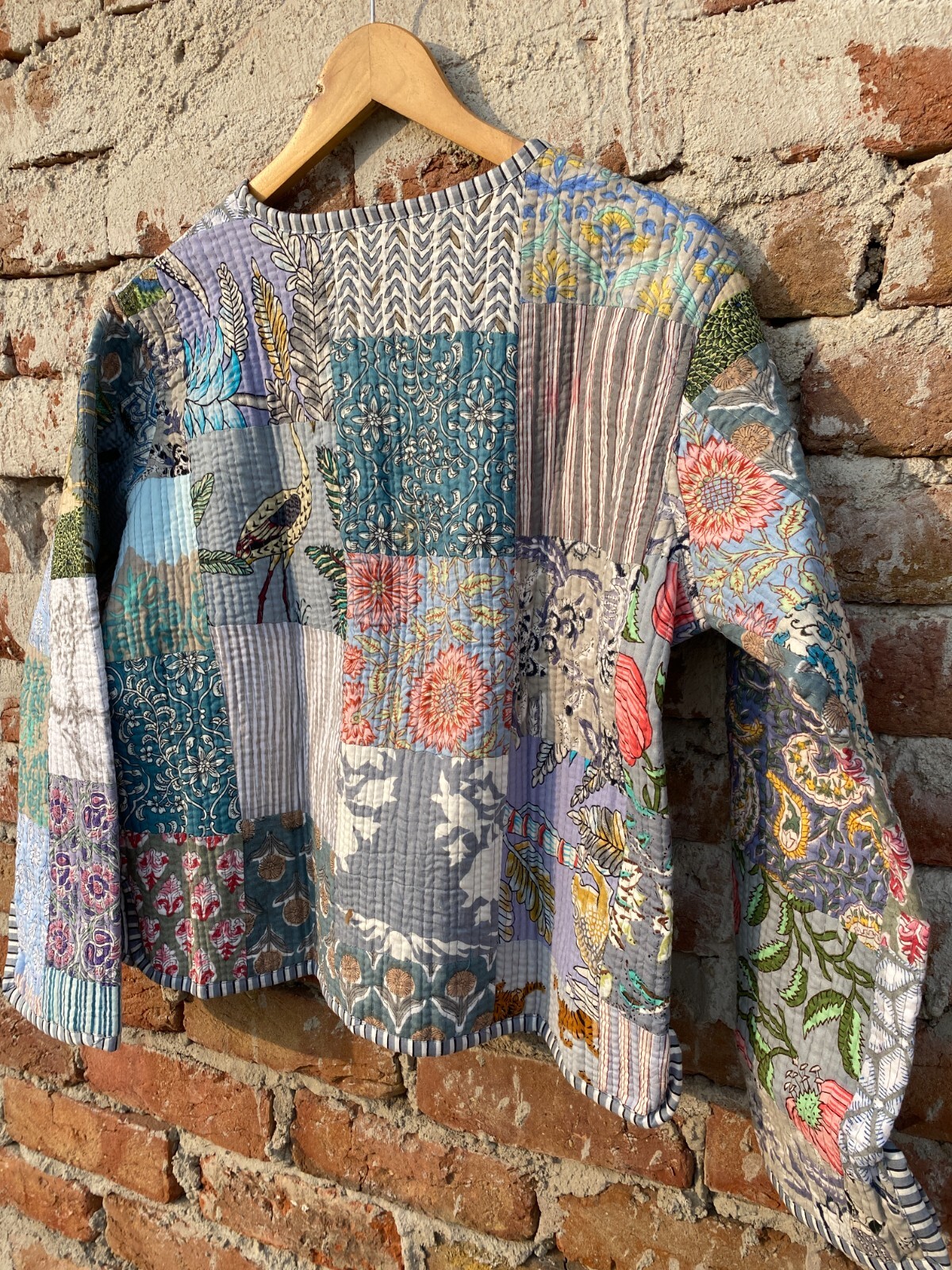 Grey Quilted Cotton Patchwork Jacket Handmade Cotton Jacket Women's ...