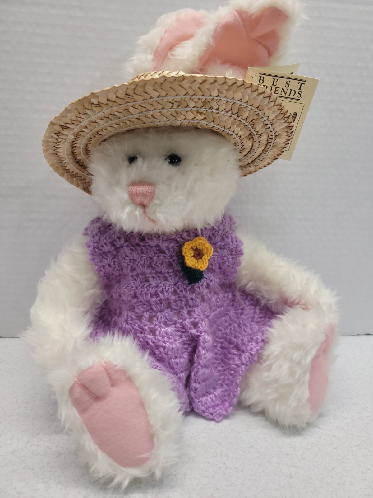 Gund Bunny Rabbit Best Friends Stuffed Animal Plush White Purple Dress ...